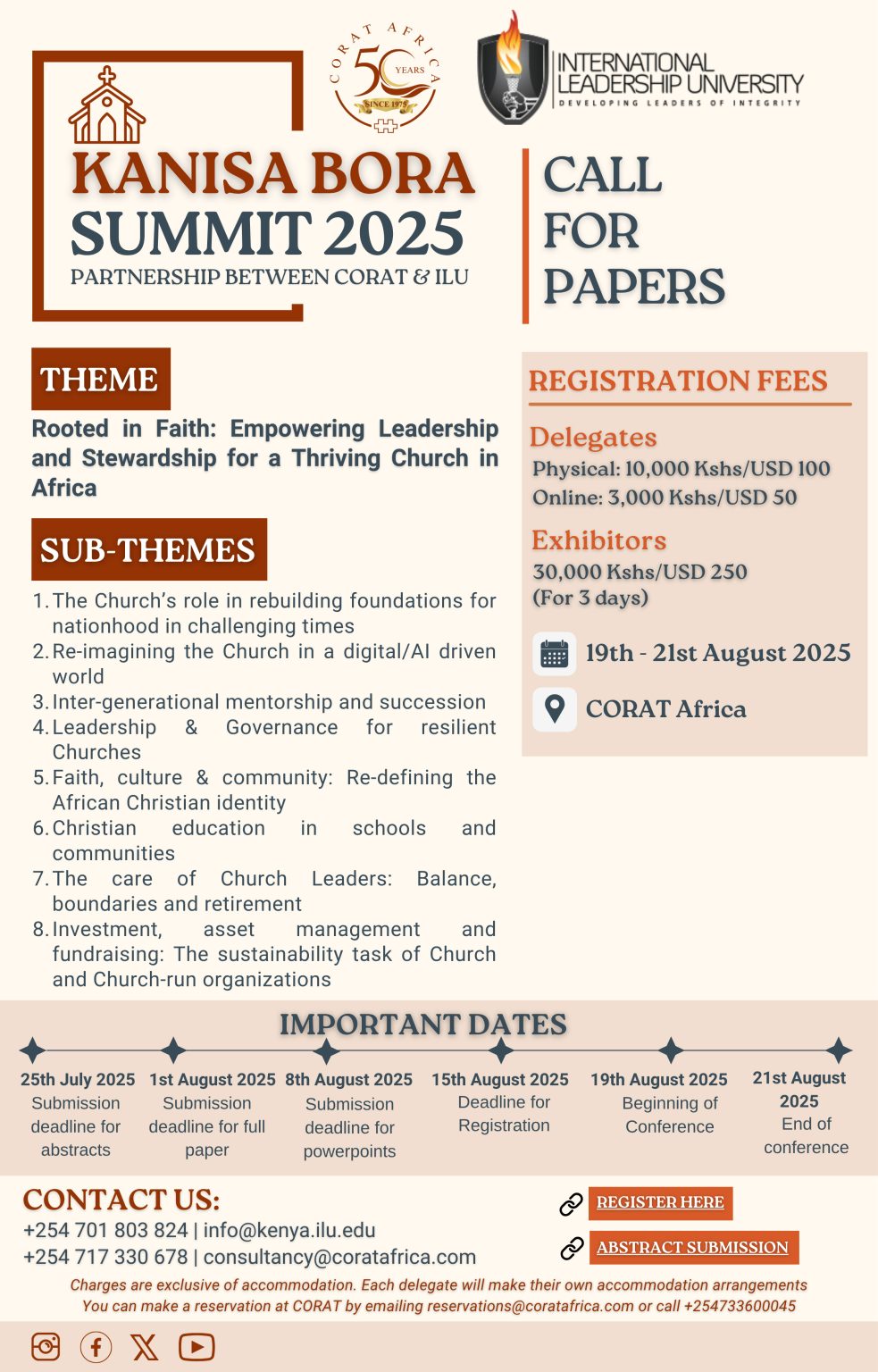 Kanisa Bora Summit – partnership between CORAT Africa and ILU - CORAT ...